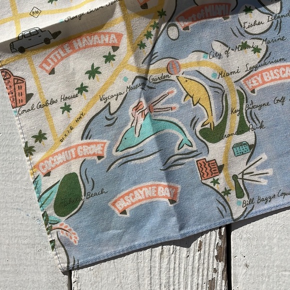Accessories | Vintage Florida Miami Map Handkerchief | Poshmark